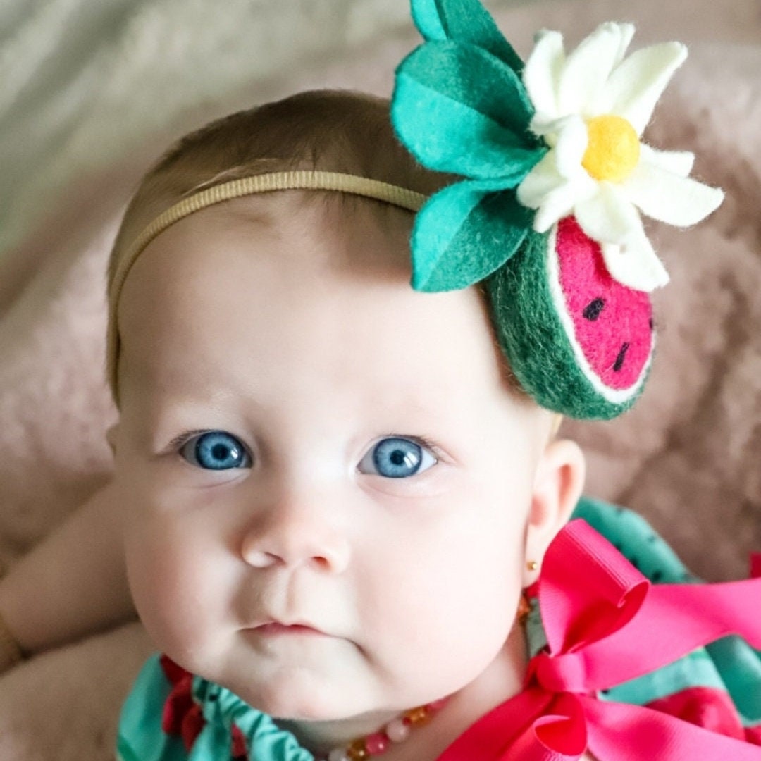 Watermelon Headband, Watermelon Hair Bow, Watermelon First Birthday ...