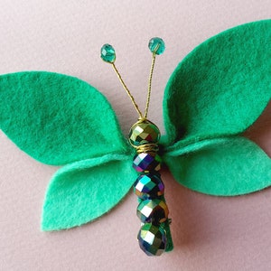 Emerald Green Firefly, Butterfly Hair Clip, Butterfly Wings, Butterfly ...