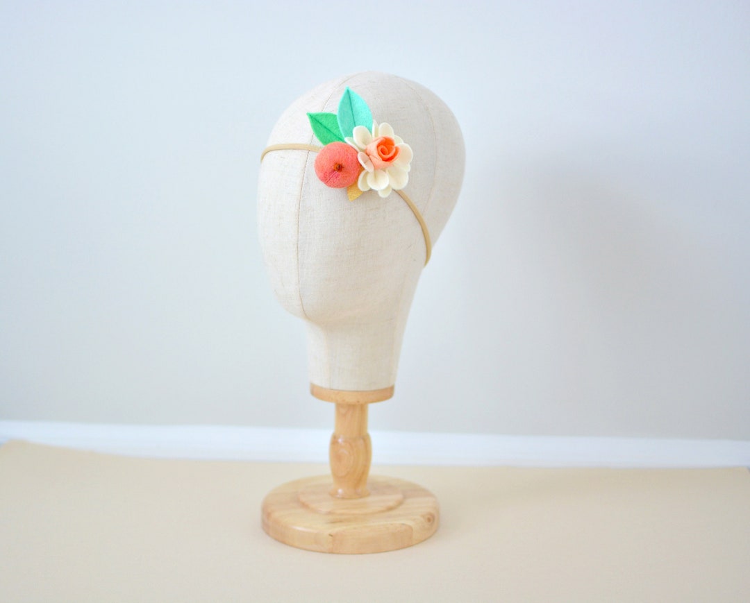 Peach Flower Crown, One Sweet Peach First Birthday Headband, Sweet as a ...