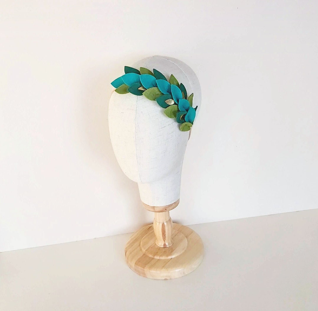 Baby Greenery Crown, Greenery Hair Piece, Gold Leaf Crown, Gold Green ...