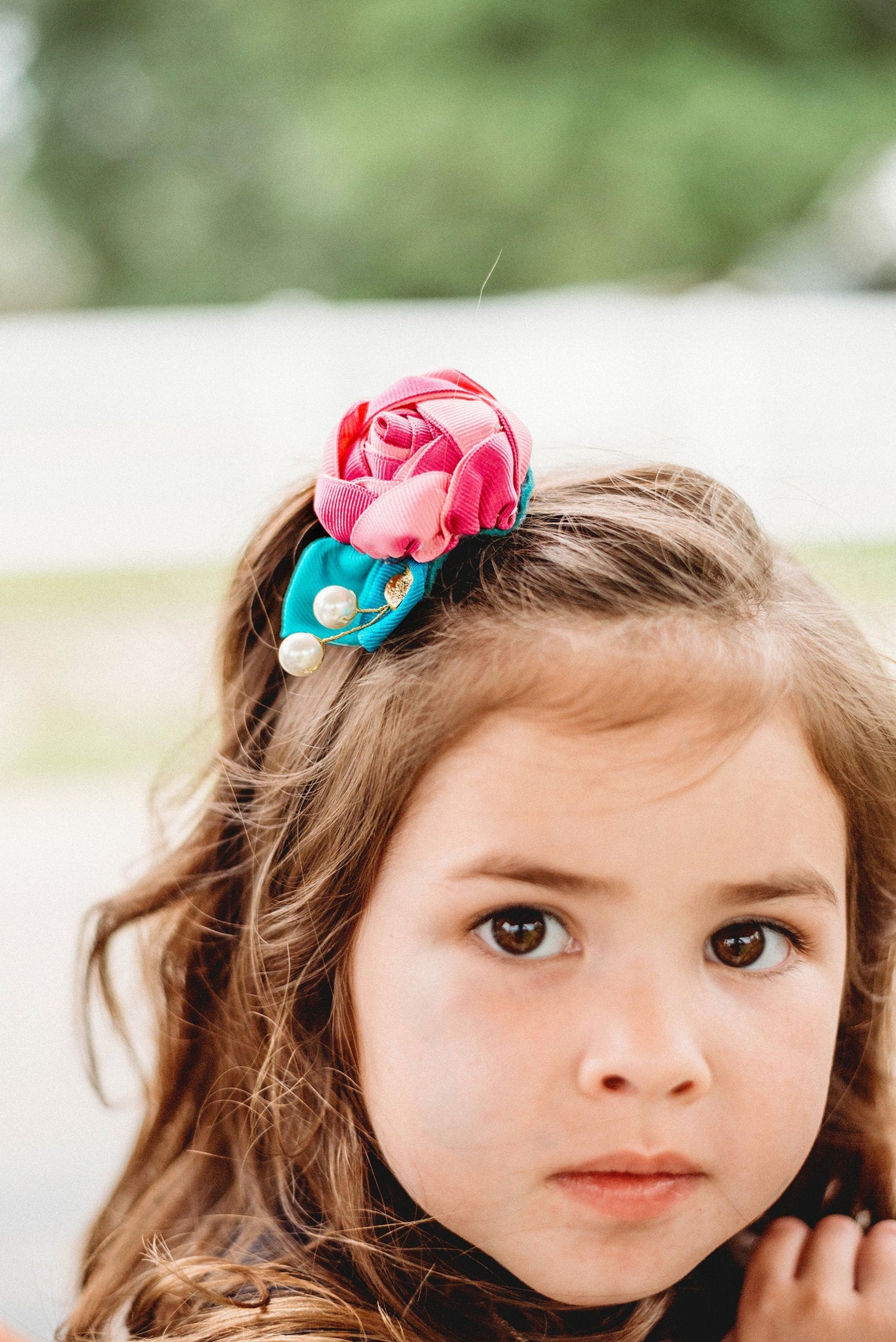 Pink Rose Hair Clip Pink Boho Hair Clip Pearl Hair Clip - Etsy
