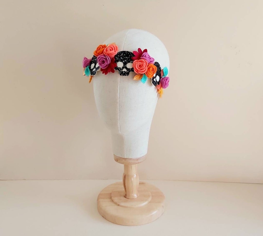 Skull Headpiece, Dia De Los Muertos Headpiece Headband Crown, Day of ...
