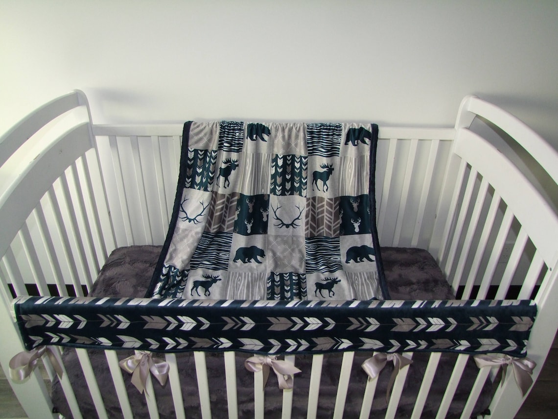 Crib Rail Cover Crib Rail Protector Woodland Crib Rail | Etsy