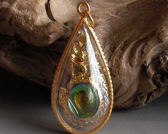 KG-198 Honey yellow Oval NAGA EYE eye of naga Thai talisman | Etsy