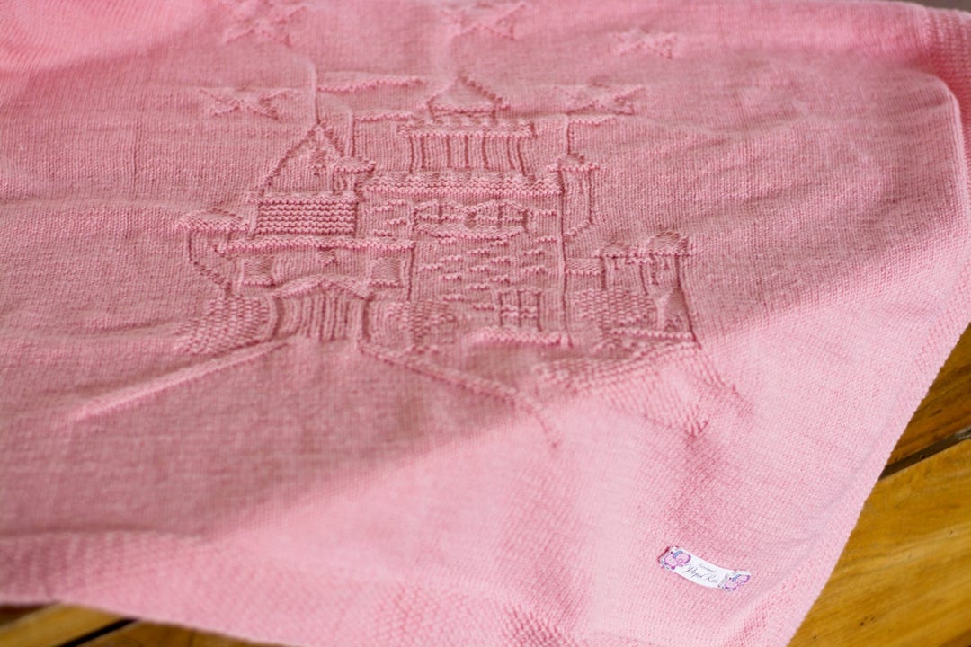 Knitted Princess Baby Blanket, Pink Castle Princess - Etsy