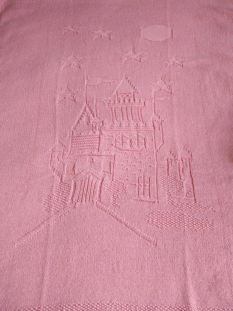 Knitted Princess Baby Blanket, Pink Castle Princess - Etsy