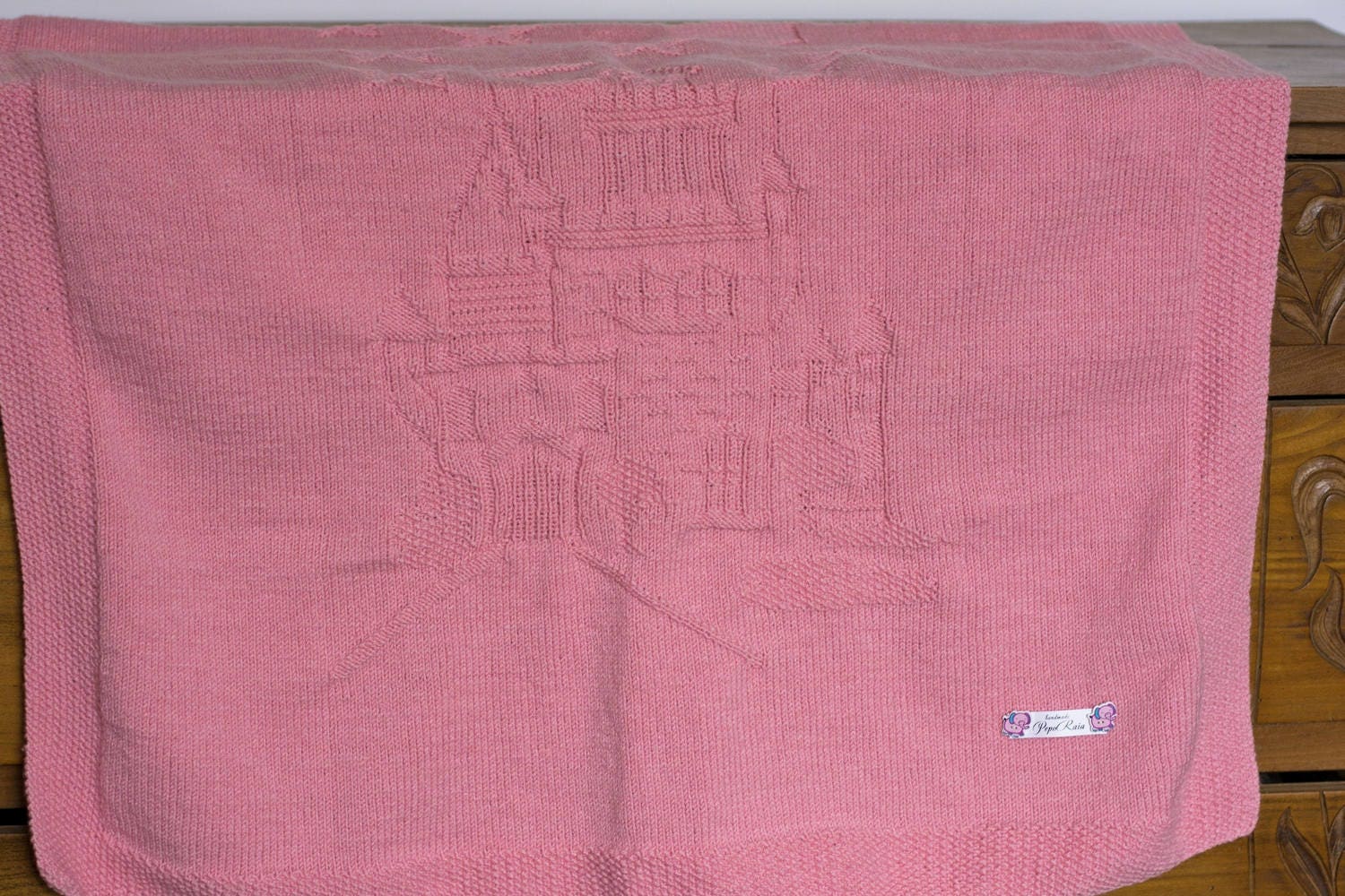 Knitted Princess Baby Blanket, Pink Castle Princess - Etsy