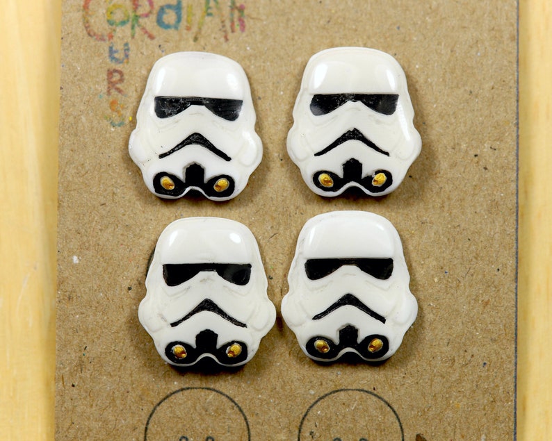 Star Wars Storm Trooper 4 X Buttons With Shank. Set of 4 Star - Etsy