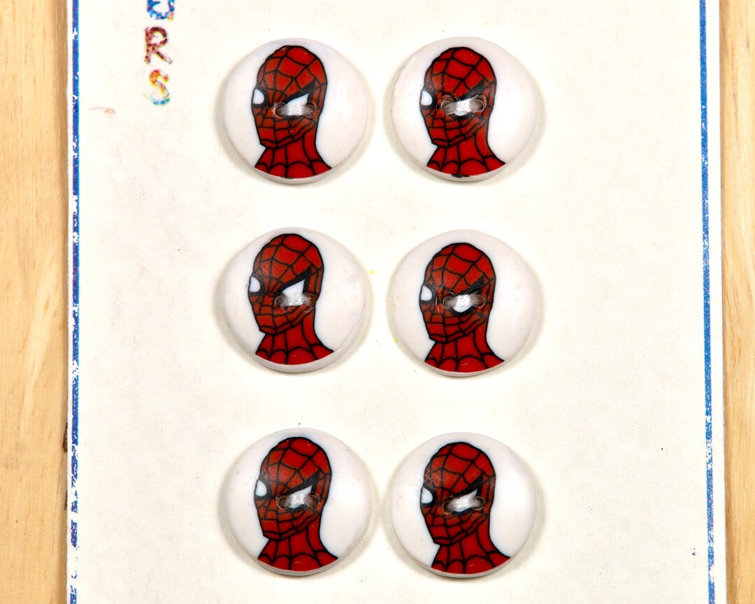 Spiderman 15mm Polymer Clay Buttons: Handmade Domed Super Hero Set - Etsy