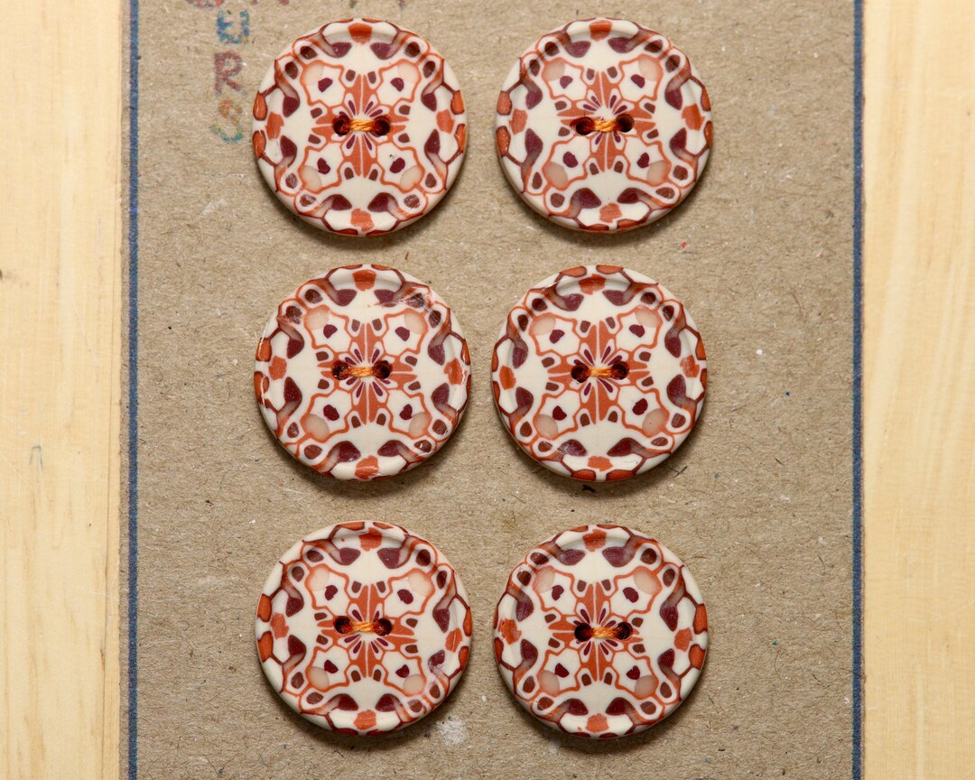 19mm Buttons in Warm Earthy Tones. Hand Crafted Polymer Clay Buttons ...