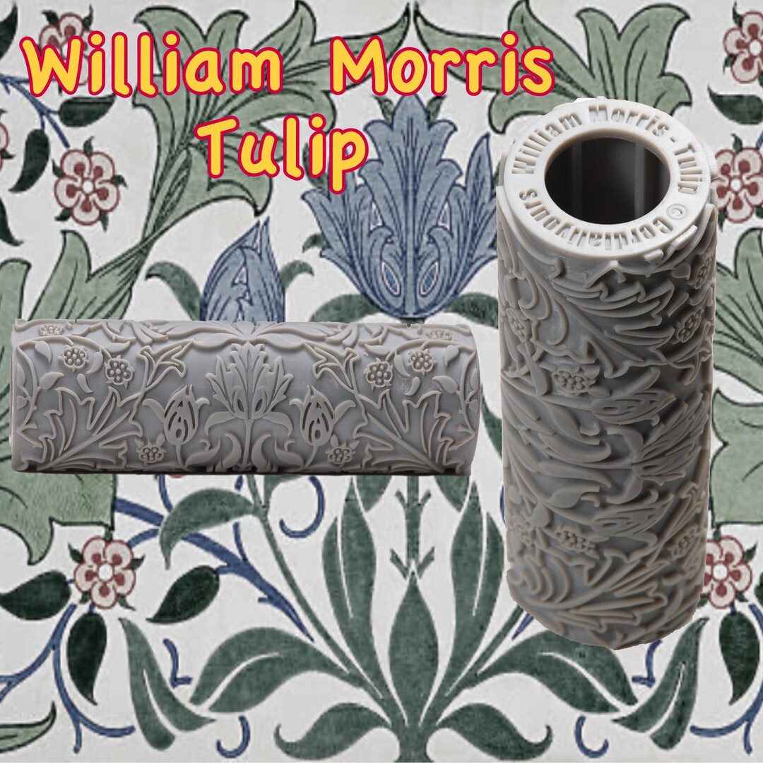 William Morris Tulip Design - Clay Texture Roller. Polymer Clay ...