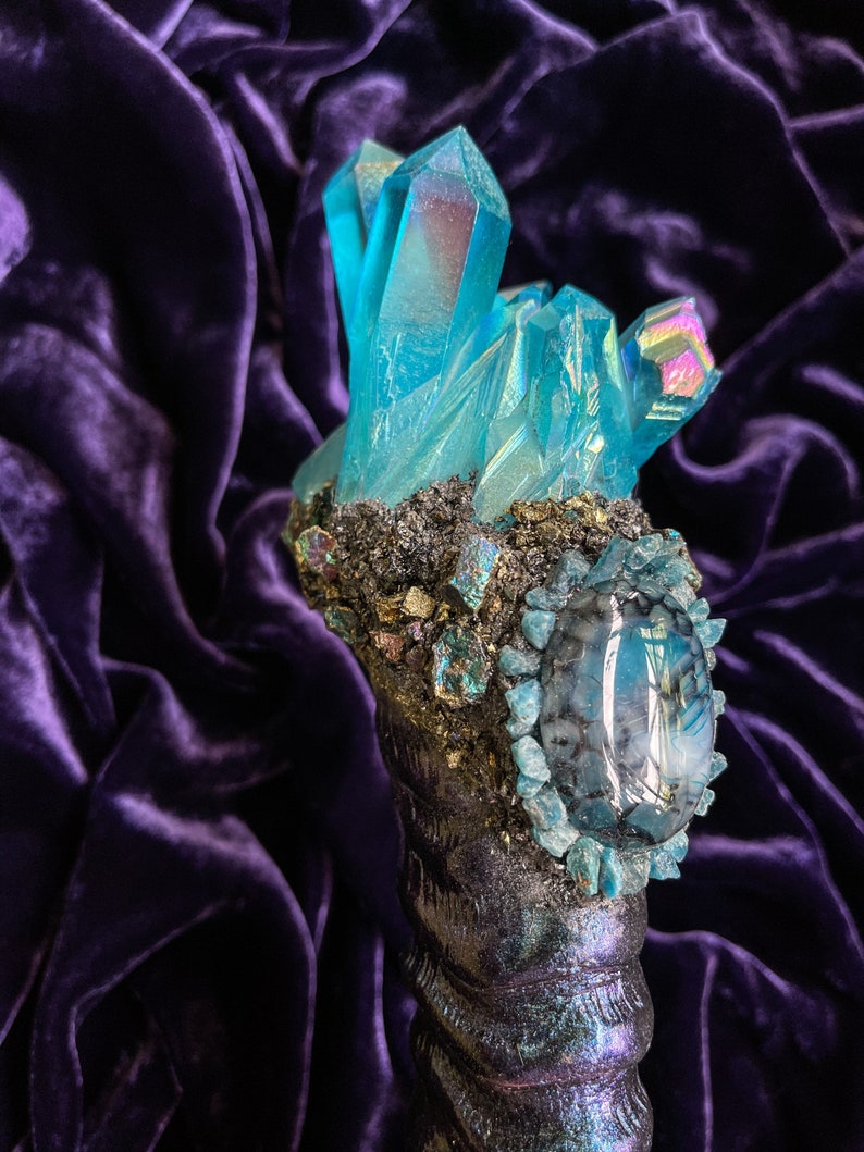 Crystal Wand Ritual Rattler Magic Wand Scepter Wiccan - Etsy