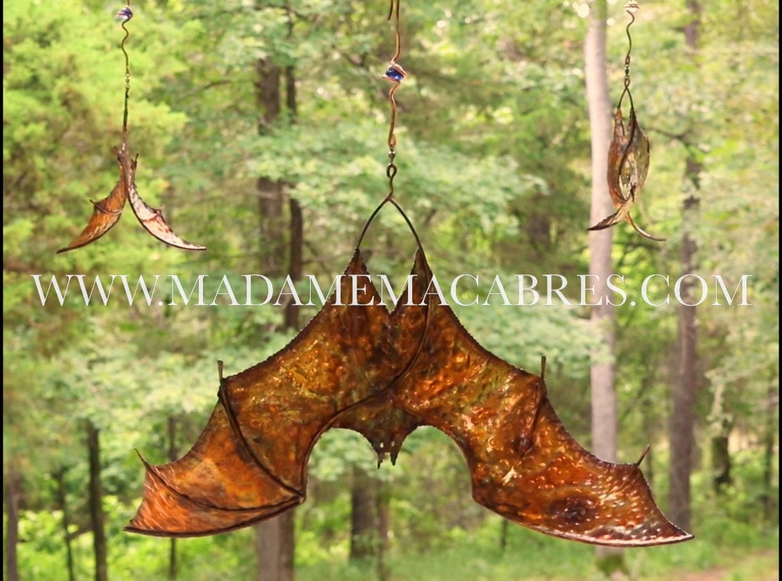 Bat Wind Catcher Bat Wind Spinner Bat Mobile Copper Bat - Etsy