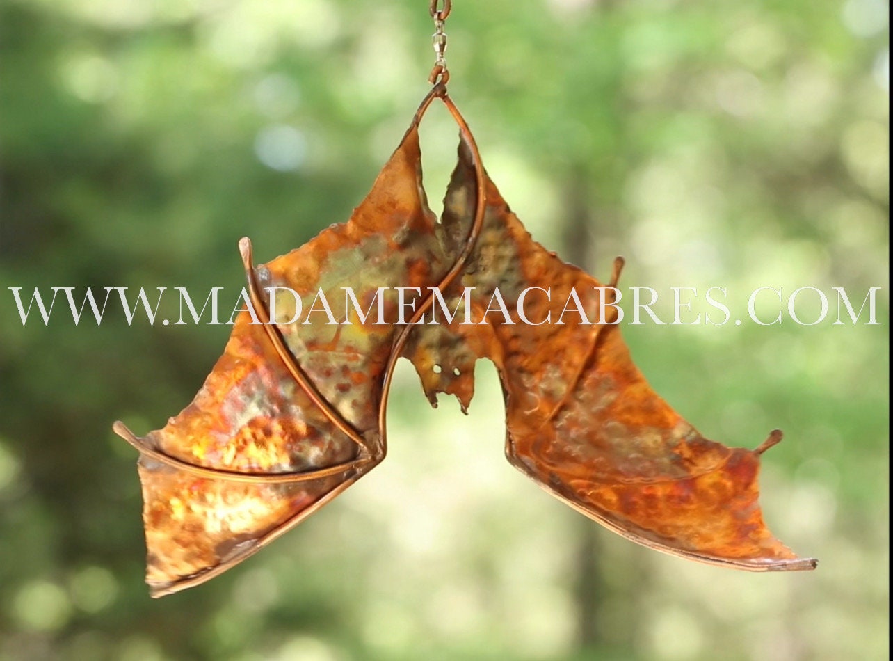 Bat Wind Catcher Bat Wind Spinner Bat Mobile Copper Bat - Etsy