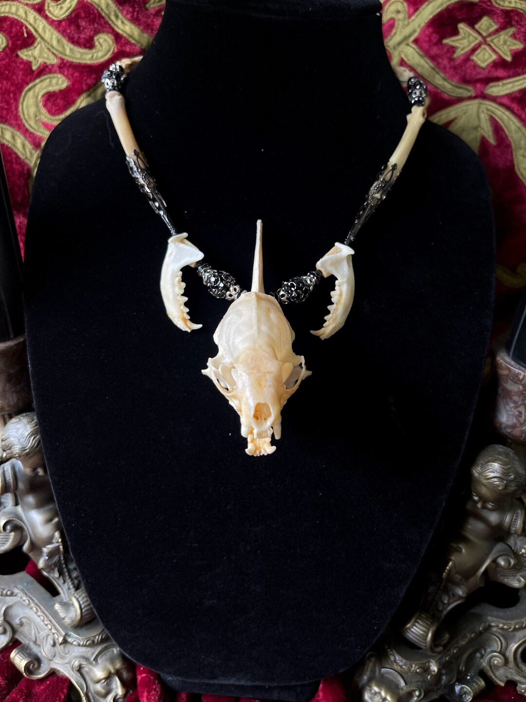 Mink Skull, Bone Necklace, Witch Jewelry, Viking Jewelry, Oddities, Bone Pendant, Taxidermy ...