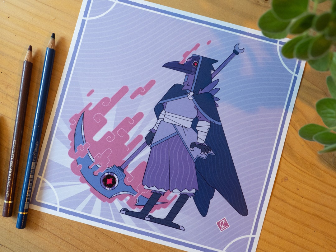 The Scythe Bearer Art Print Wall Art Handmade Print Raven Crow - Etsy