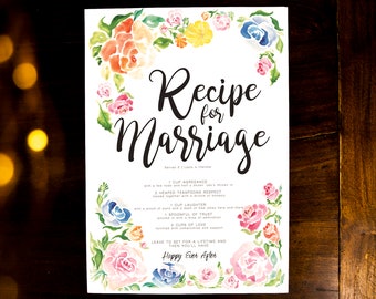 Recipe for marriage | Etsy