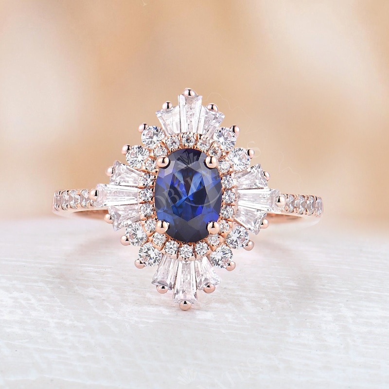 Saphire Rings Engagement - Etsy