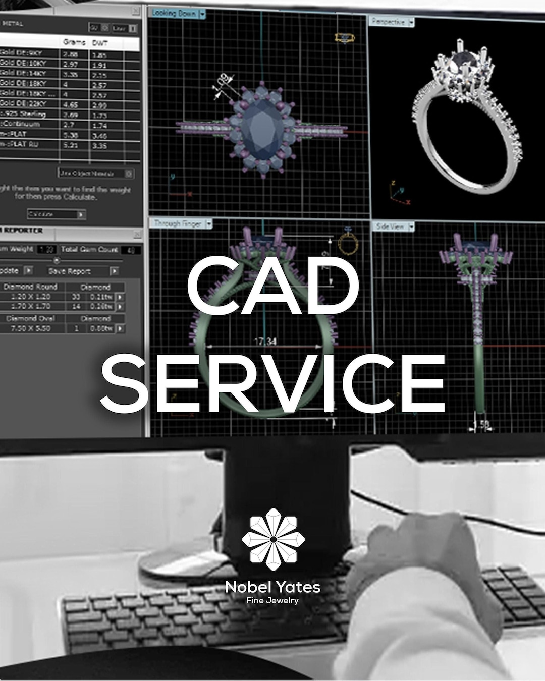 CAD Ring Service, Custom Engagement Ring Handmade Design Wedding Band ...