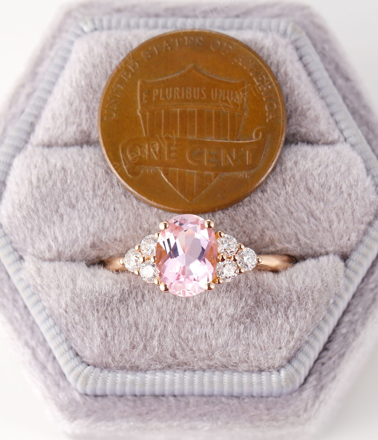 Pink Morganite Engagement Ring Vintage Engagement Ring 14k | Etsy