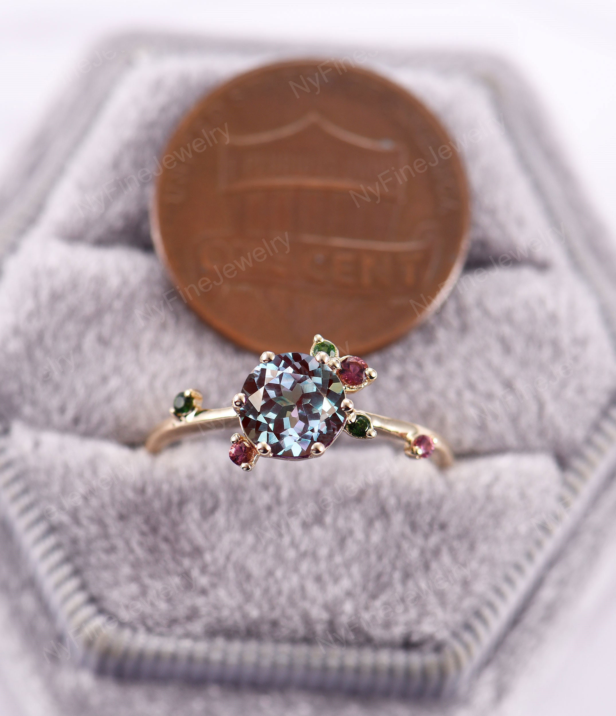 Alexandrite Engagement Ring Unique Engagement Ring Wedding | Etsy