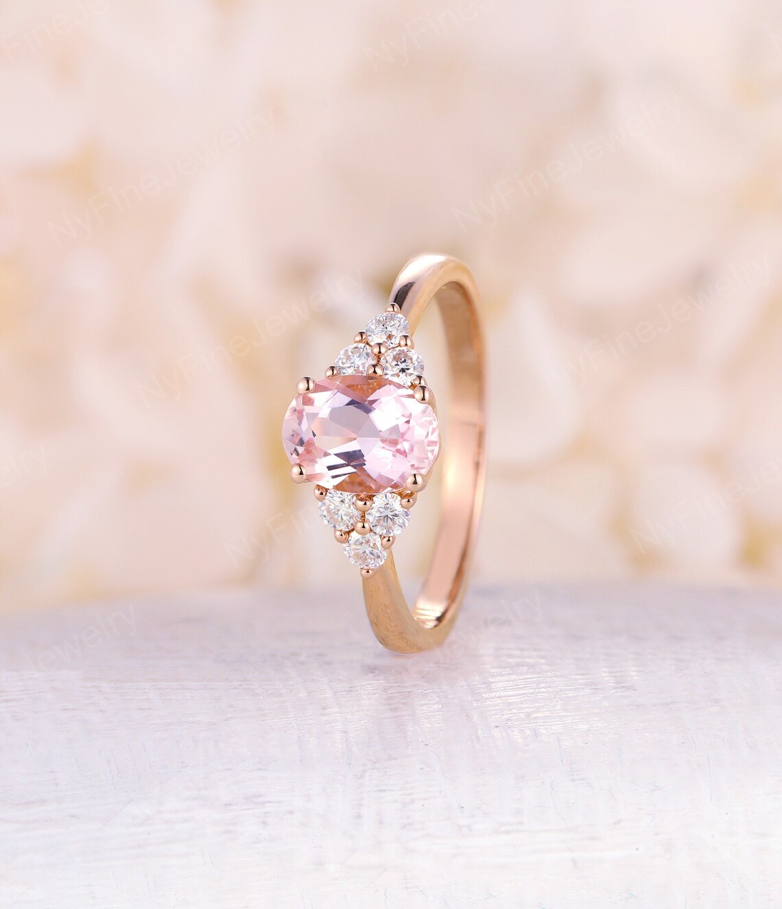 Pink Morganite Engagement Ring Vintage Engagement Ring 14k | Etsy