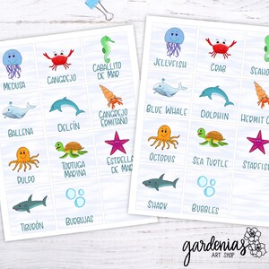 Printable Sea Animals Matching Game Memory Game Learning | Etsy