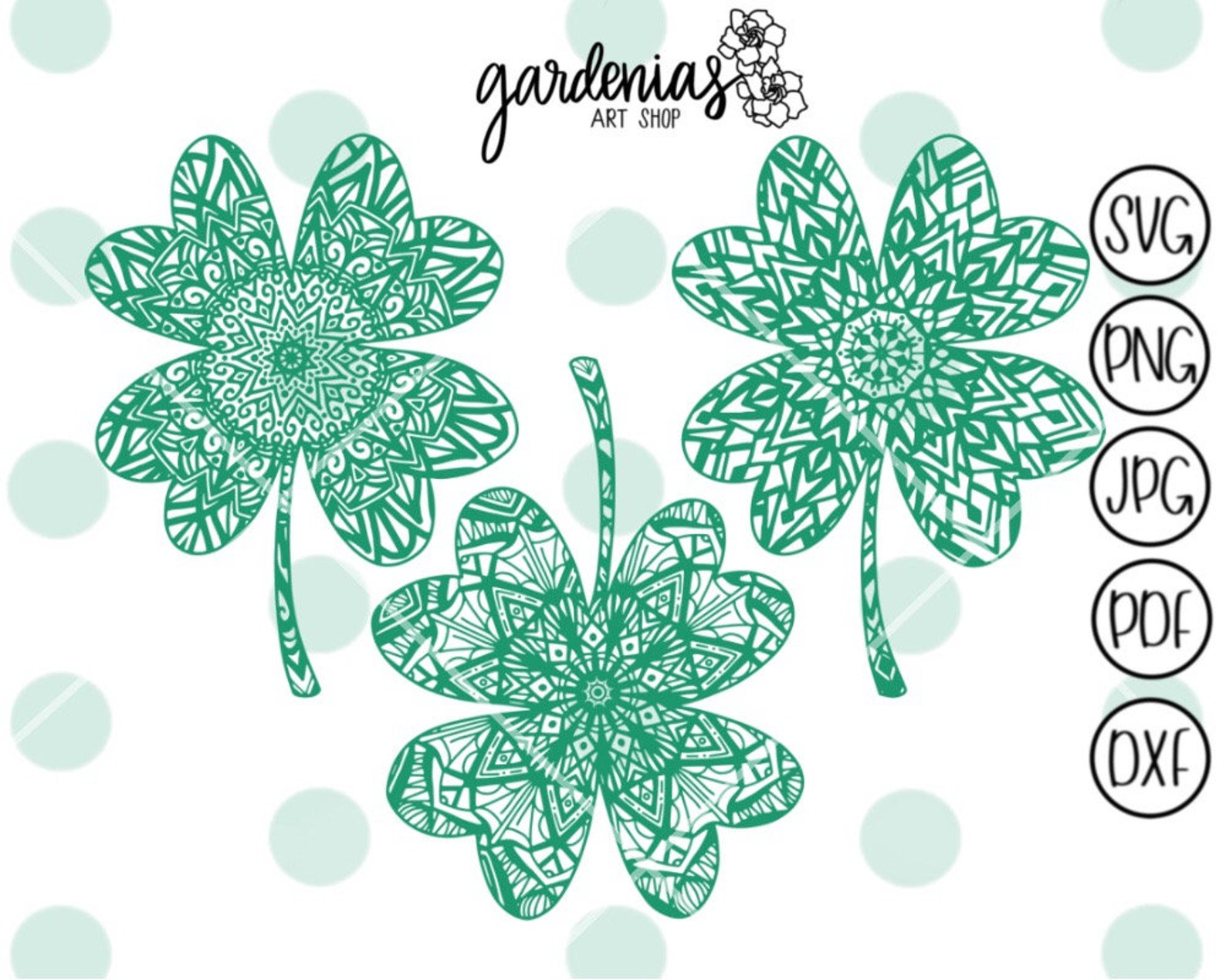 Shamrock Mandala svg Intricate Shamrock Mandala cut file | Etsy