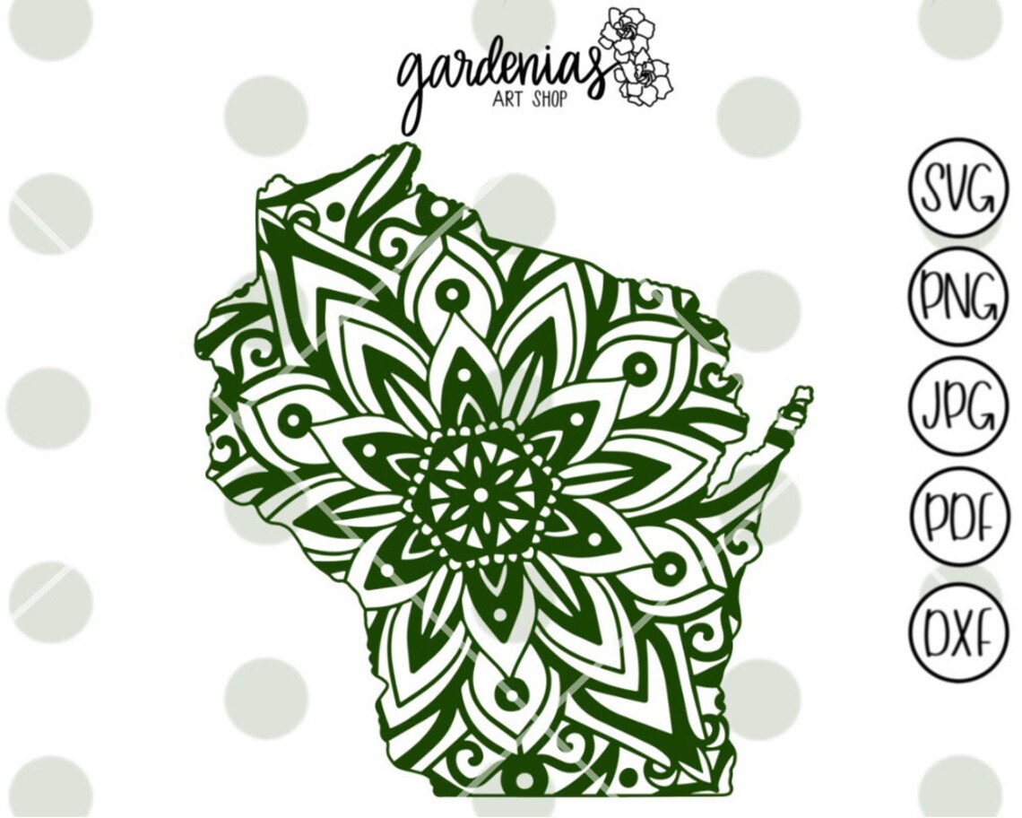 Wisconsin Mandala Svg Wisconsin Svg Mandala Svg States Svg | Etsy
