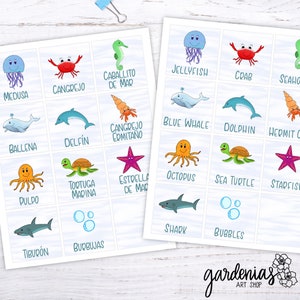 Printable Sea Animals Matching Game Memory Game Learning | Etsy
