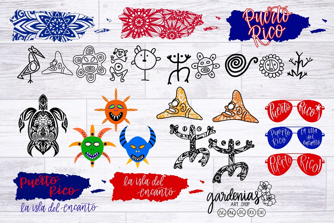 Puerto Rico SVG Bundle, Puerto Rican Designs, Puerto Rico Cut File ...