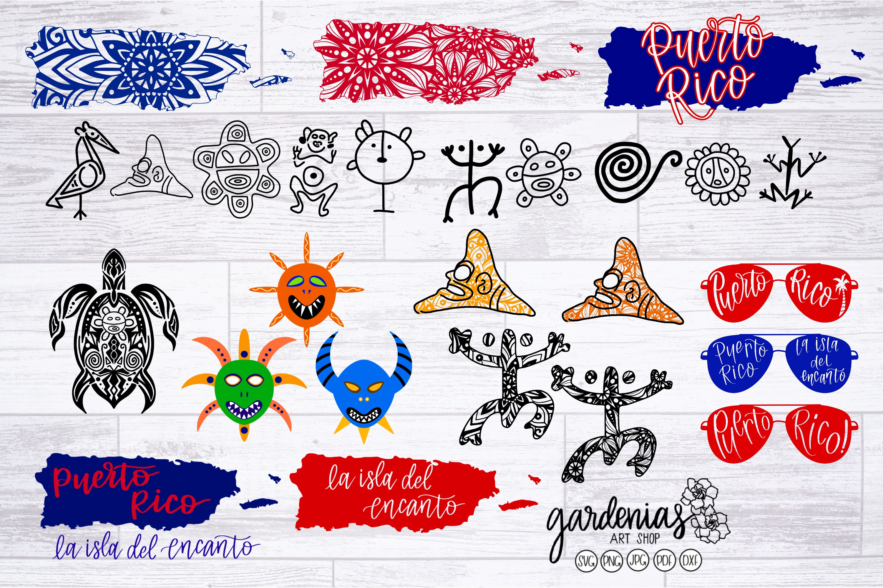 Paquete SVG de Puerto Rico Diseños Puertorriqueños Puerto | Etsy