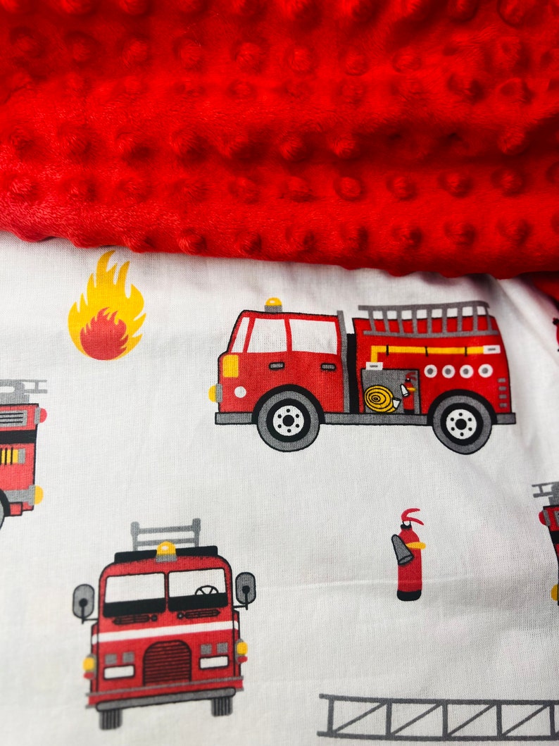 Fire Truck Plush Blanket Baby Kids, Firetruck Plush Minky Throw, Red ...