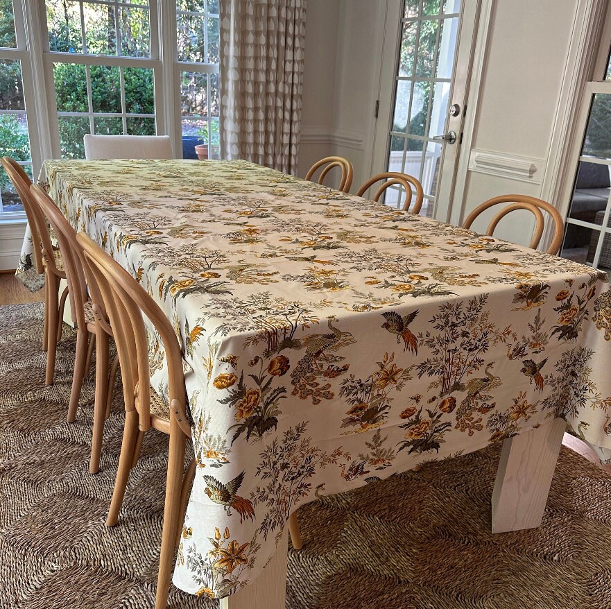 Peacock Tablecloth, Birds Tablecloth, Teflon Tablecloth, Dirty-proof ...