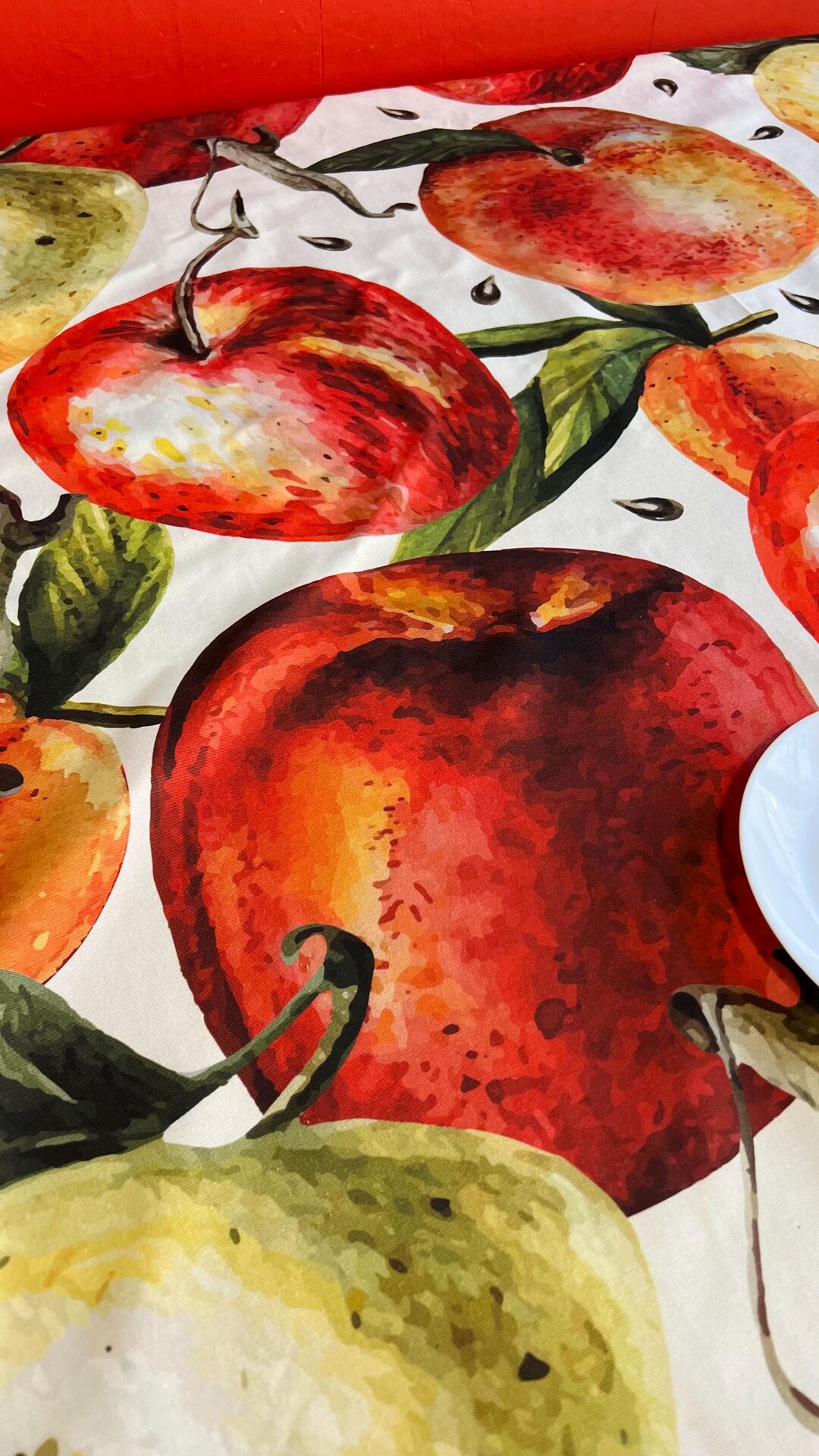 Big Apples Waterproof Tablecloth, Autumn Apple Tablecloth, Apples Table ...