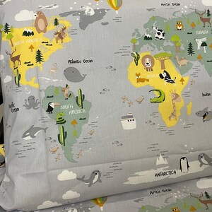 Grey Map Bedding Set, Map Toddler Set, Kids Bedding Set, Map Twin Set ...