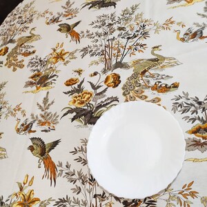 Peacock Tablecloth, Birds Tablecloth, Teflon Tablecloth, Dirty-proof ...