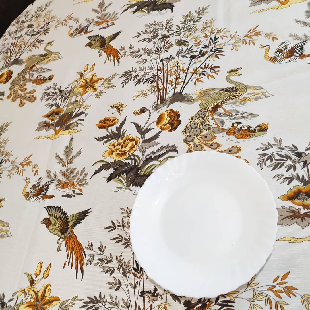 Peacock Tablecloth, Birds Tablecloth, Teflon Tablecloth, Dirty-proof ...