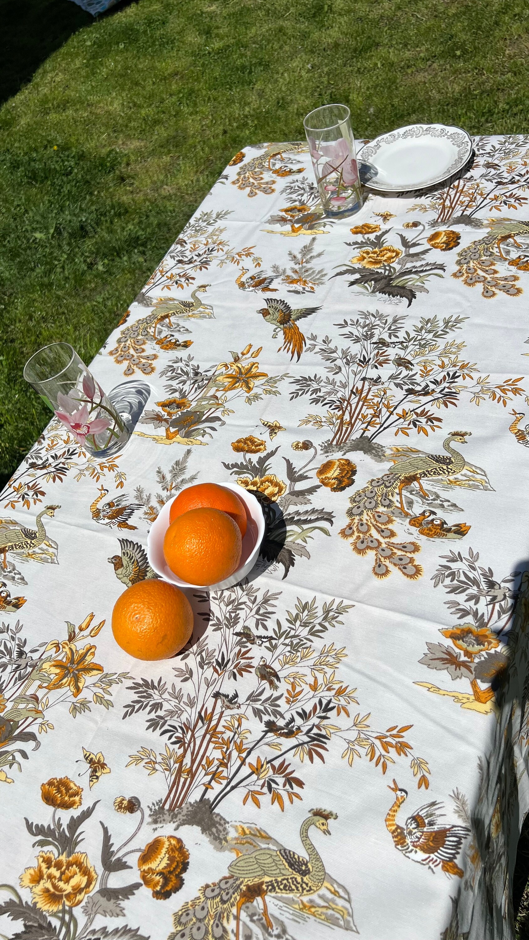 Peacock Tablecloth, Birds Tablecloth, Teflon Tablecloth, Dirty-proof ...