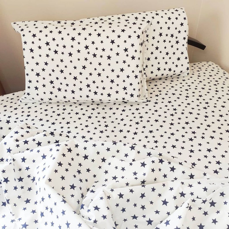 Blue Stars Pillowcases, Blue Stars Bedding Set, Blue Stars Toddler Set ...