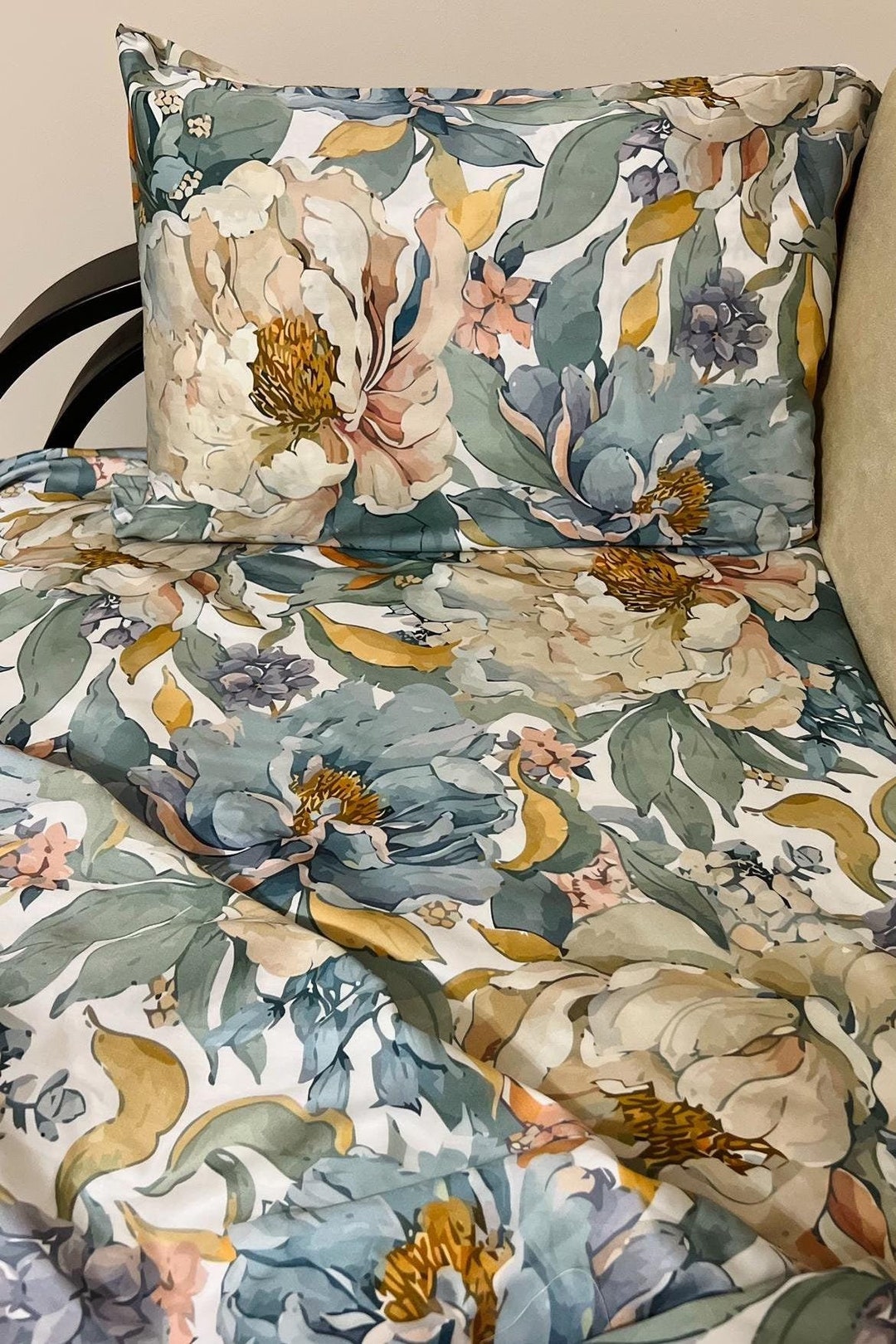 Japanese Peonies Satin Pillowcase, Peonies Bedding Set, Peonies Sheets ...