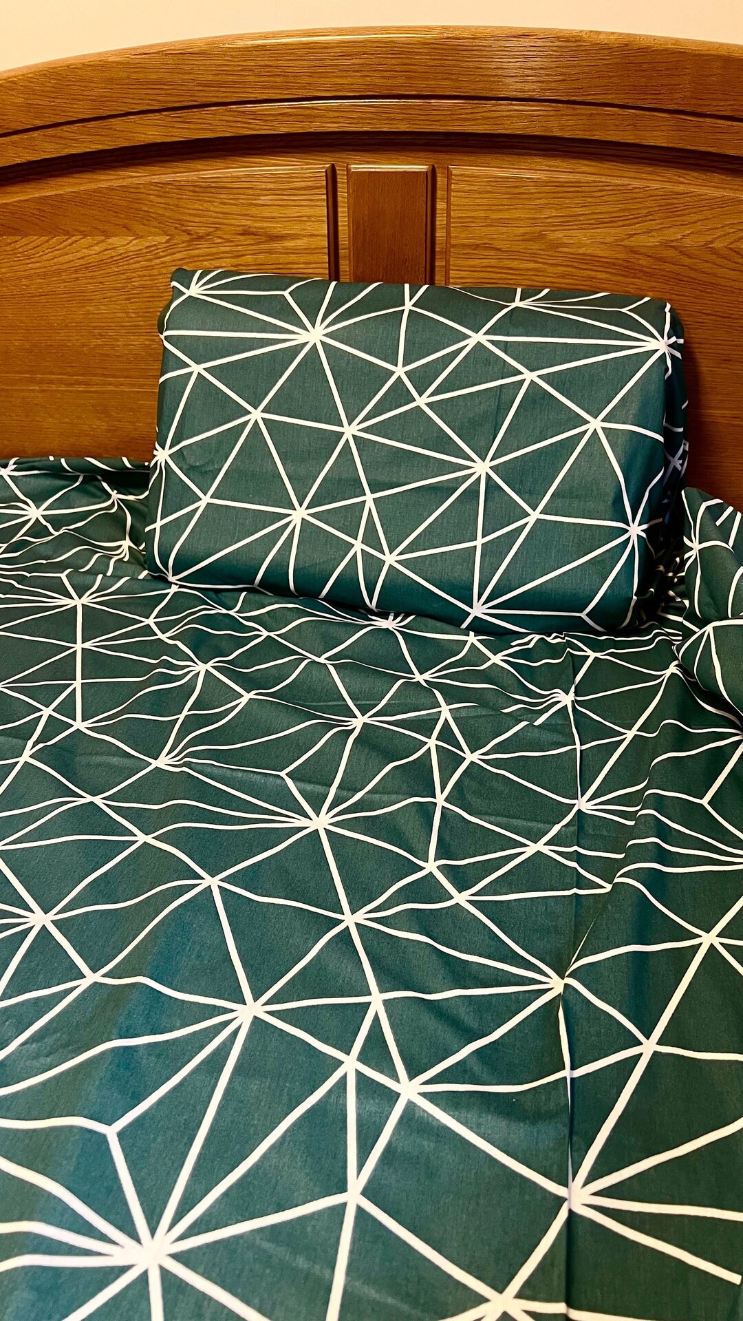 Emerald Pillowcase, Emerald Geometric Bedding Set, Emerald Sheets ...
