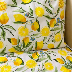 Lemon Fruits Pillowcases, Lemons Flowers Blossoms Pillowcases Set ...