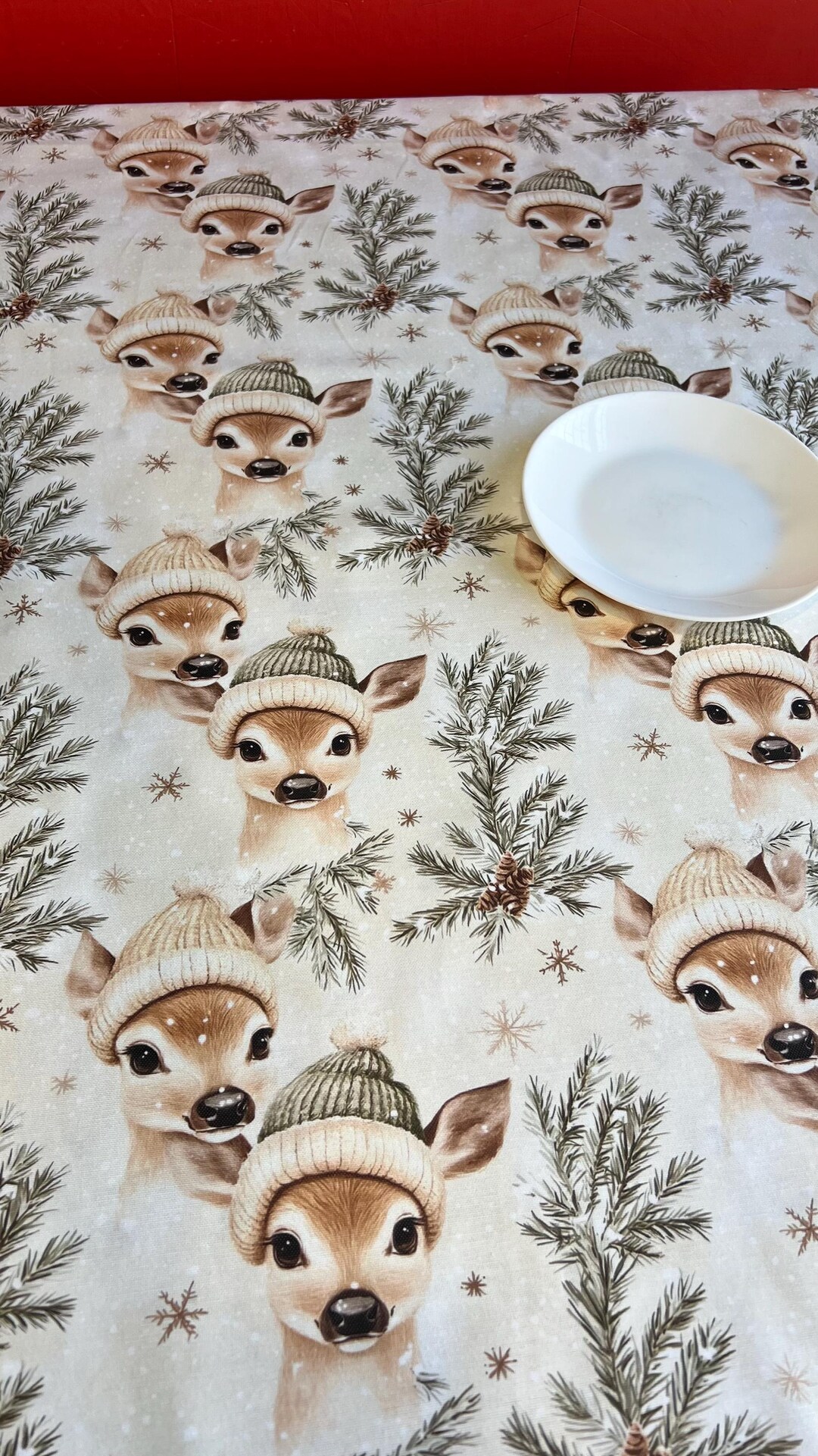 Christmas Deer Tablecloth, Cute Waterproof Christmas Tablecloths ...