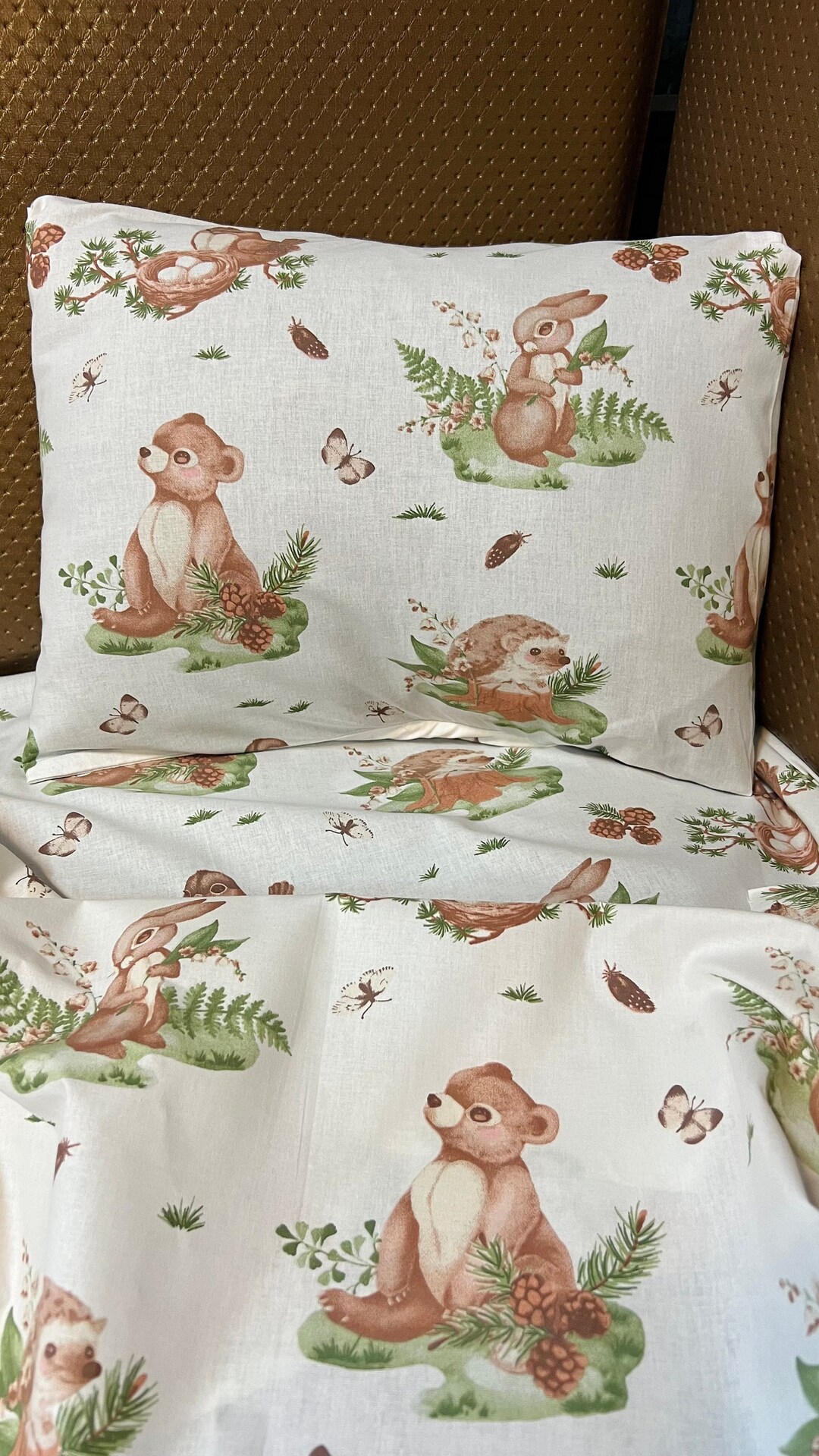 Cute Forest Bedding Set, Woodland Animals Cot Bed, Forest Animals ...