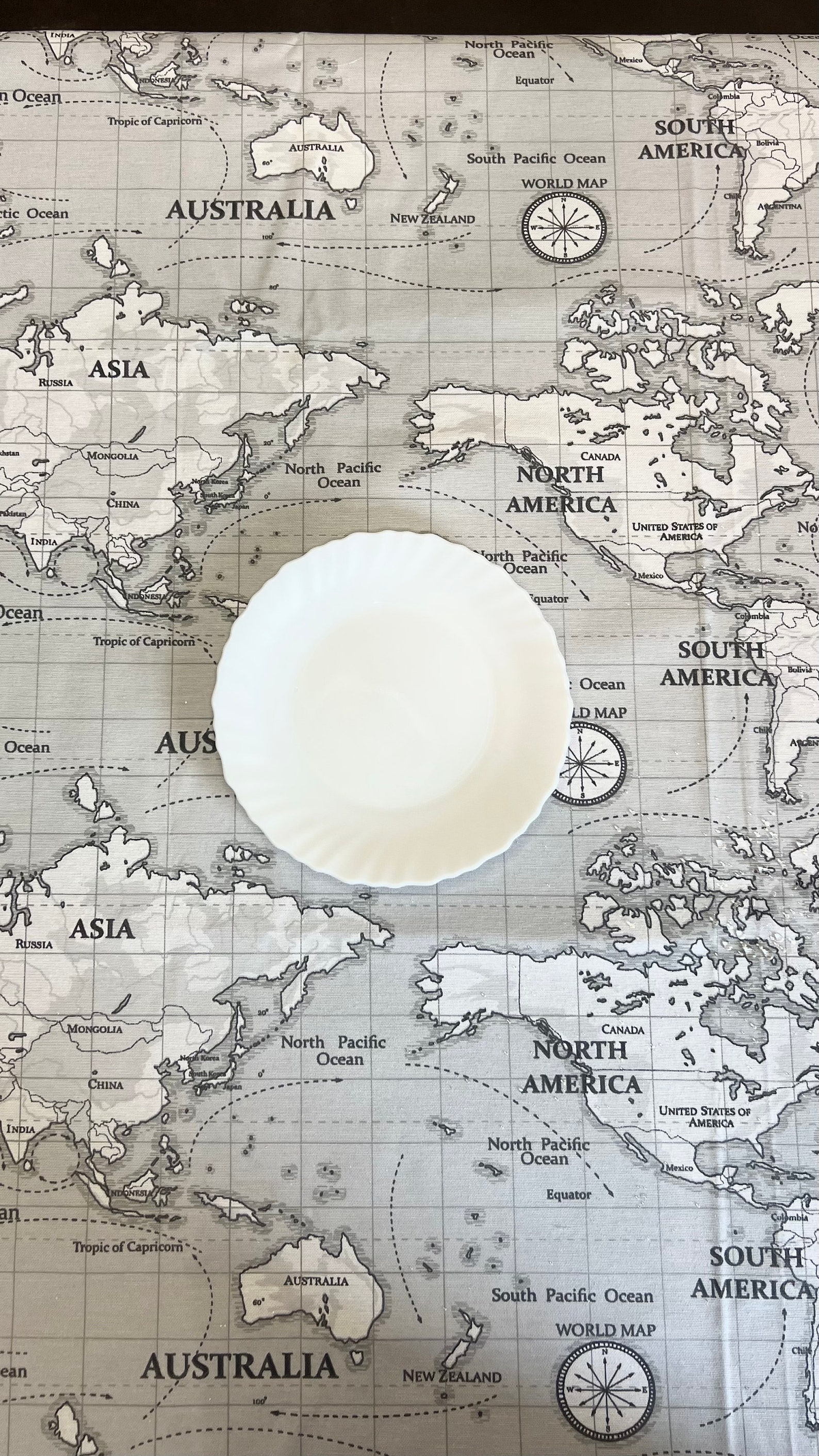 Gray World Map Tablecloth, Grey Waterproof Map Table Cover, Waterproof ...