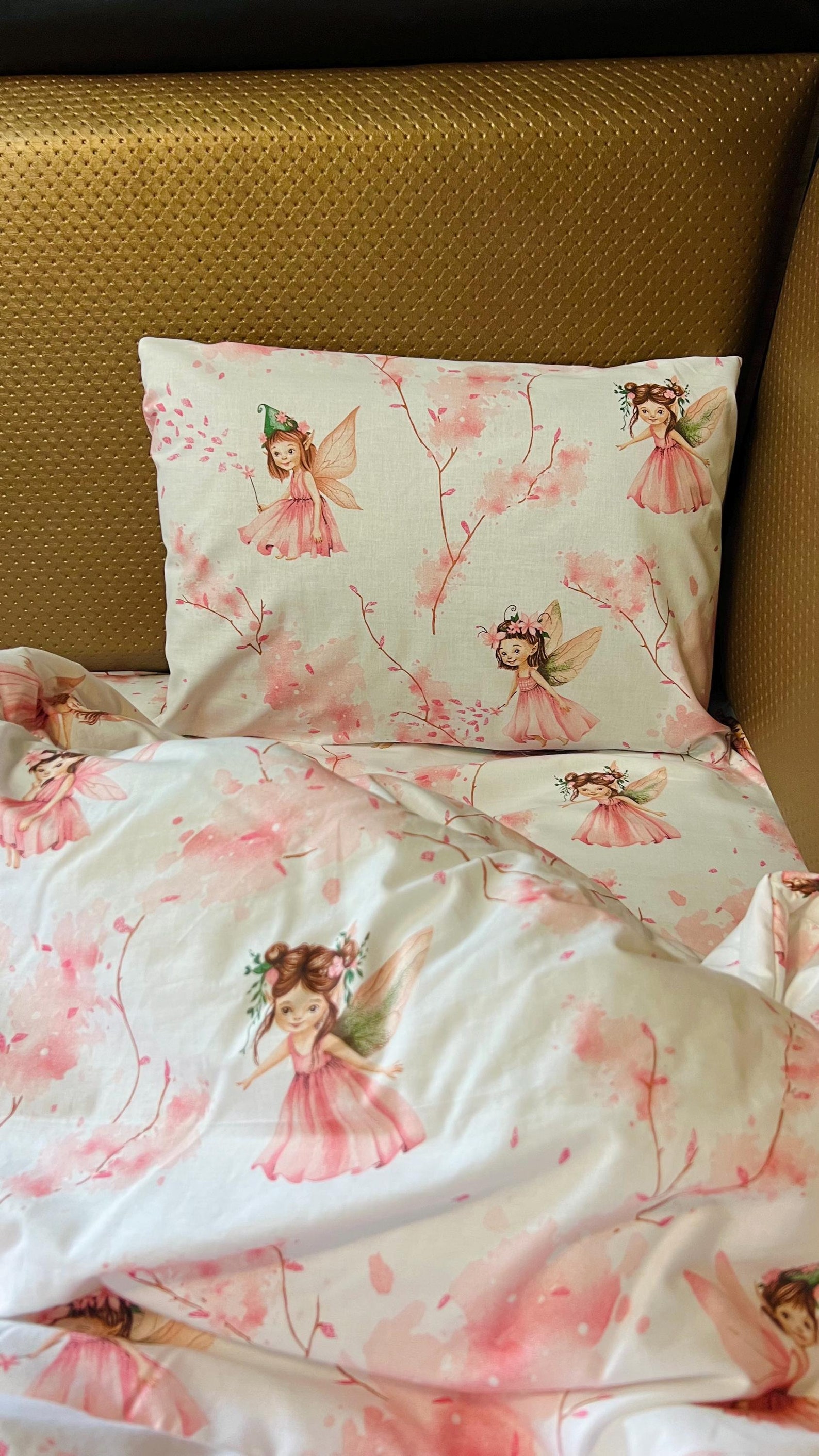 Pink Fairies Pillowcase, Pink Elves Pillowcase Cot Sheet Flat Sheet ...