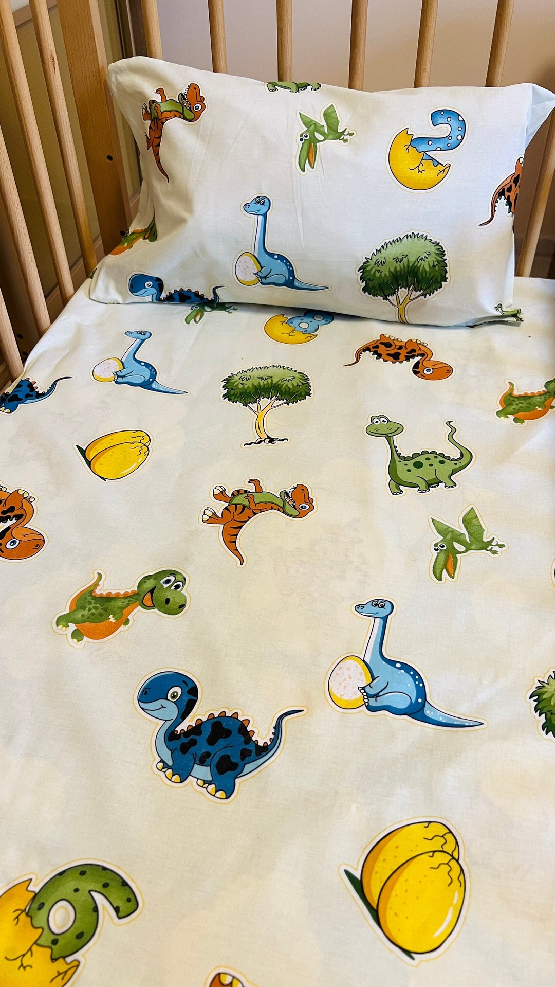 Newborn Dinosaur Bedding Set, Kids Dino Cot Bed, Dinosaur Toddler Set ...