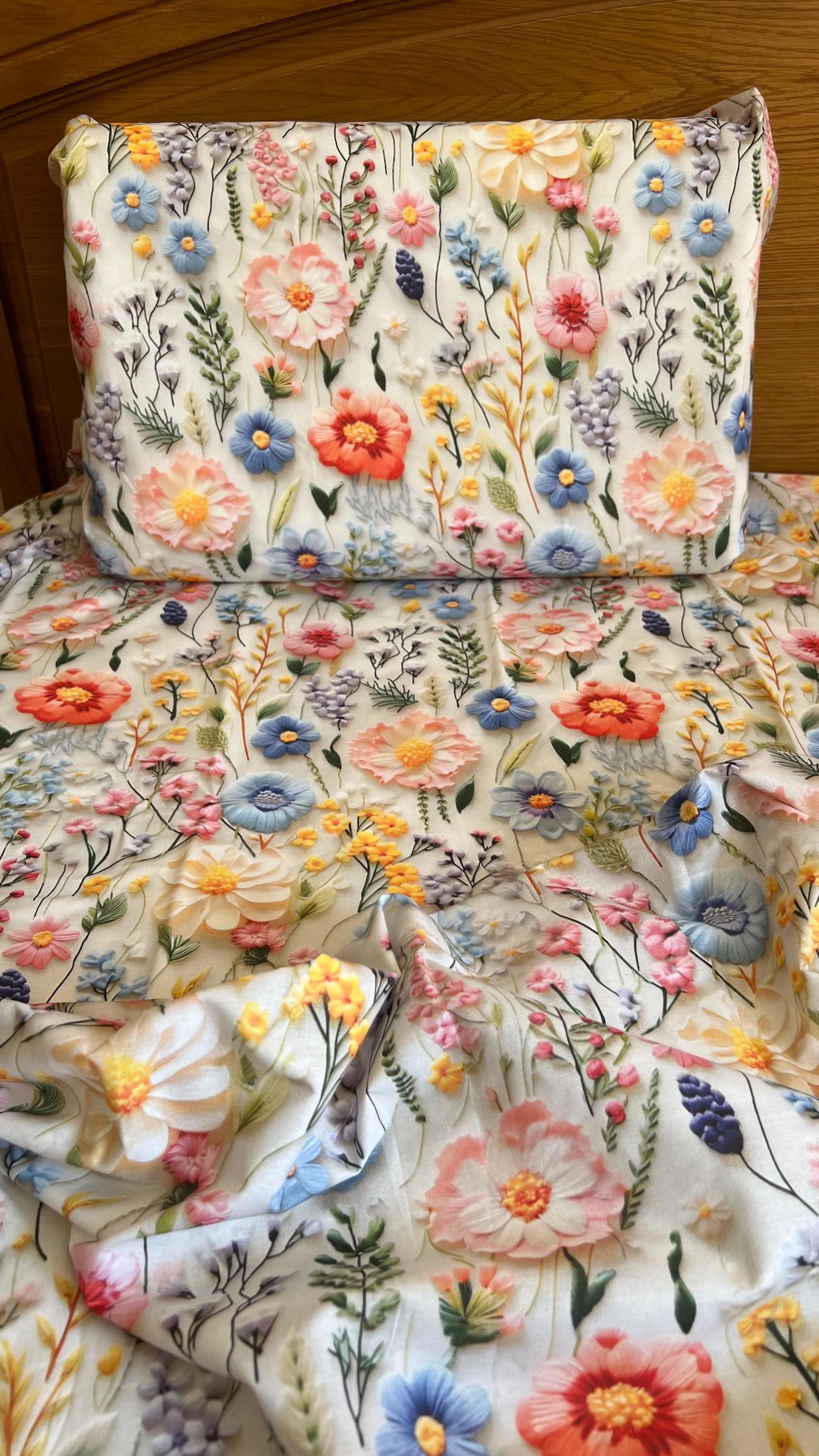 Embroidered Flowers Pillowcase, 3 D Pillowcase, Dried Flowers ...