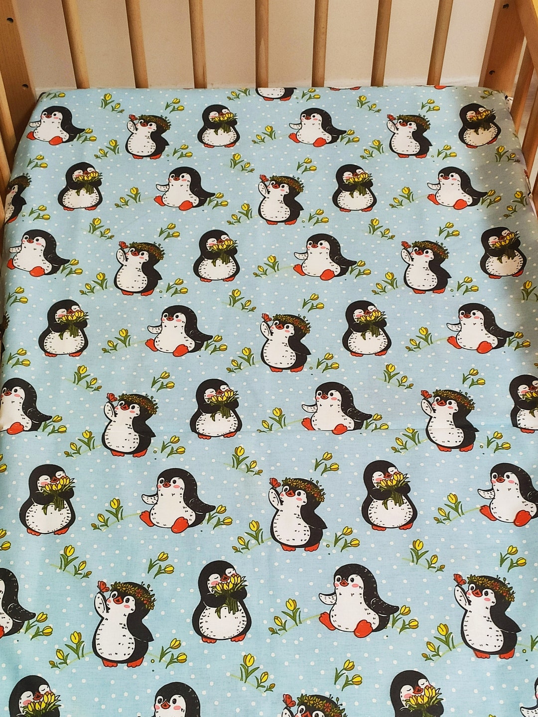 Penguin Kids Bedding Penguin Toddler Sheet Penguin Cot Bed - Etsy